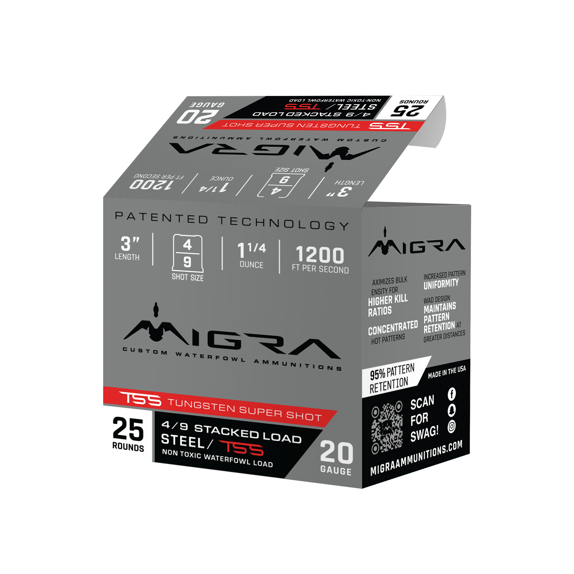 Migra 20 Ga 3" 1 1/4 Oz Stack Load Steel/TSS Box 25 Rd | Mack's Prairie ...